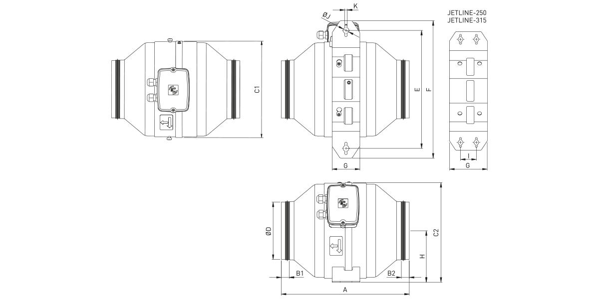 In-Line fan JETLINE ECOWATT - Venture Industries